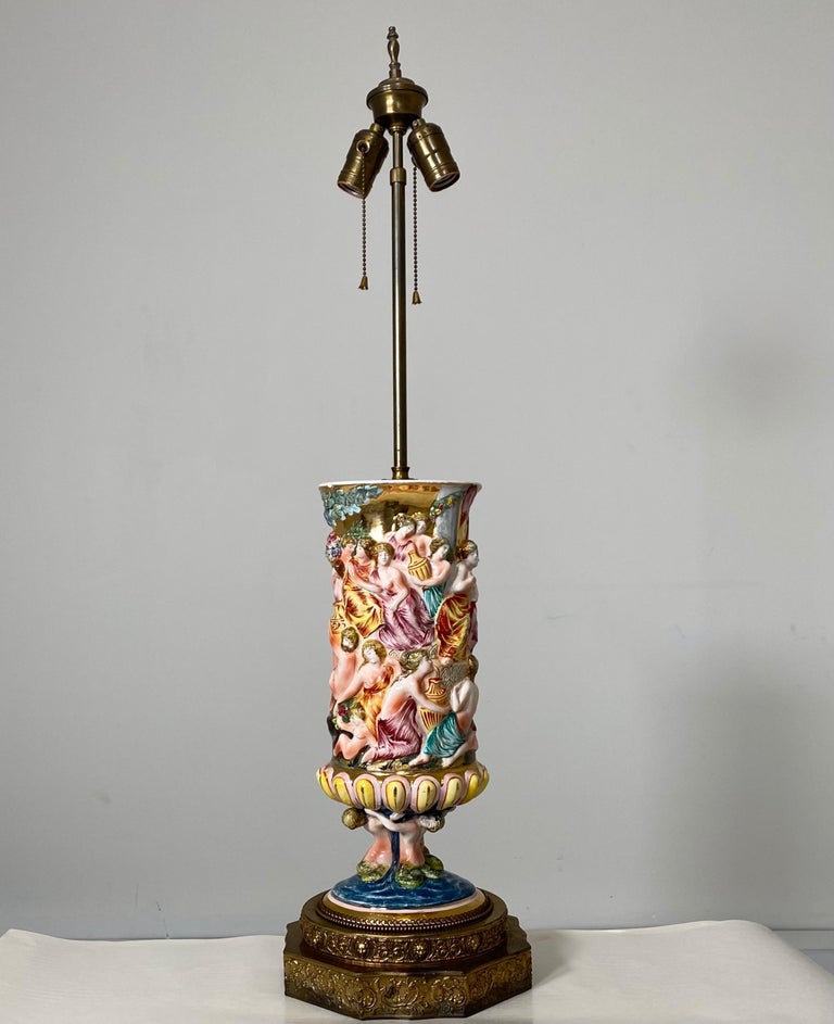 Monumental Pair of Porcelain Capodimonte Table Lamps For Sale at ...