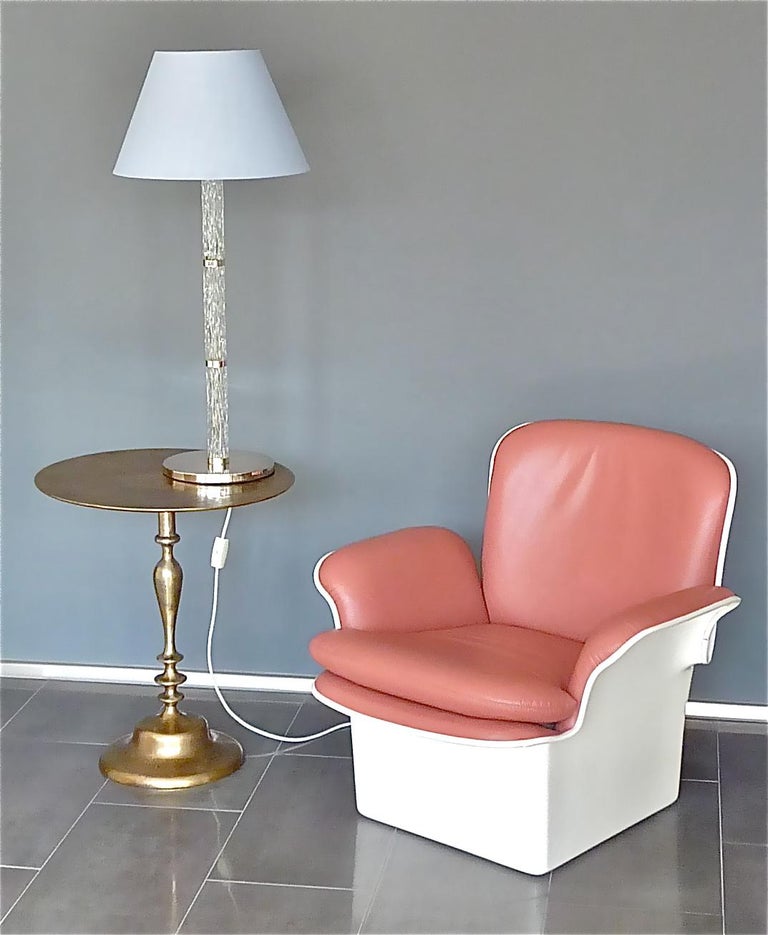 Monumental Pair of Signed Kaiser Table Lamps Crystal Glass Silvered ...