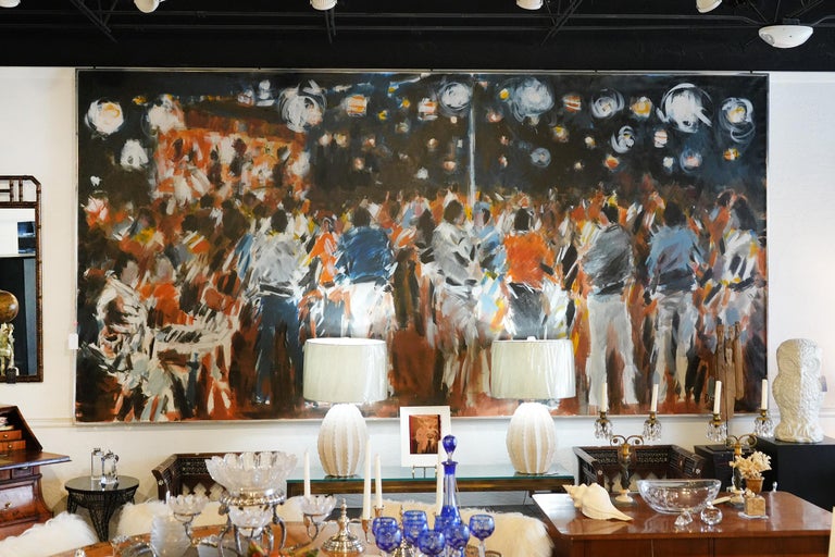 Monumental Pierre Doutreleau Oil Painting 'Studio 54' Nightlife Scene ...