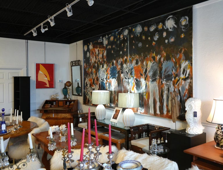 Monumental Pierre Doutreleau Oil Painting 'Studio 54' Nightlife Scene ...