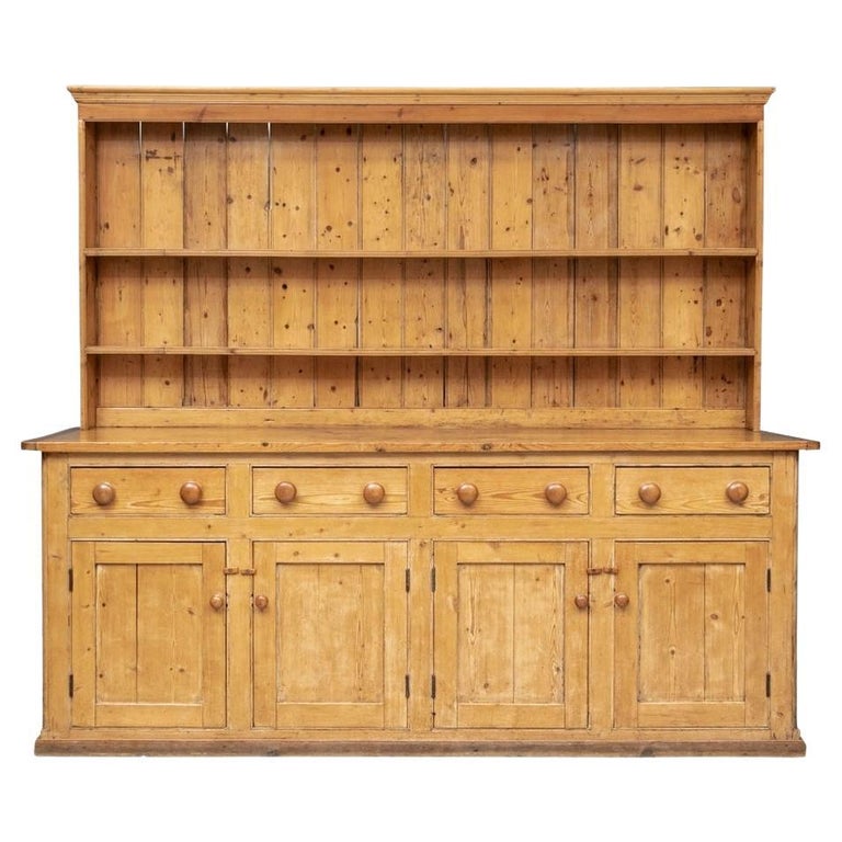 Monumental Pine Step Back Hutch at 1stDibs
