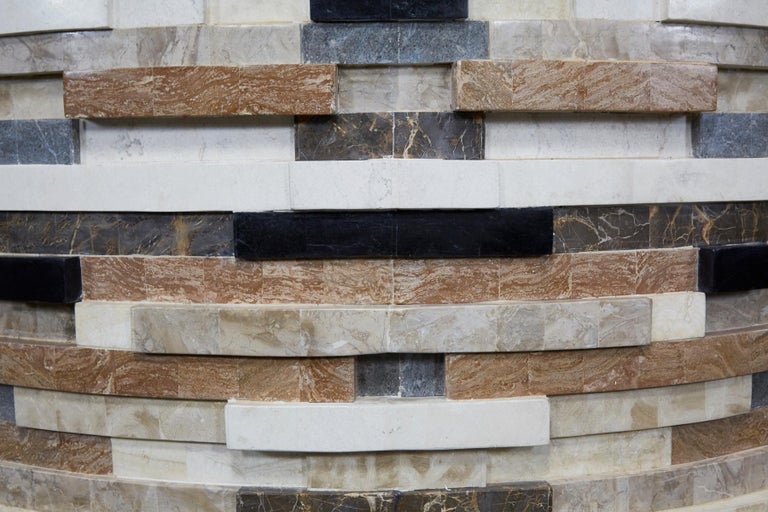 Monumental Postmodern "Postpile" Tessellated Stone Semi-Circular Dry ...