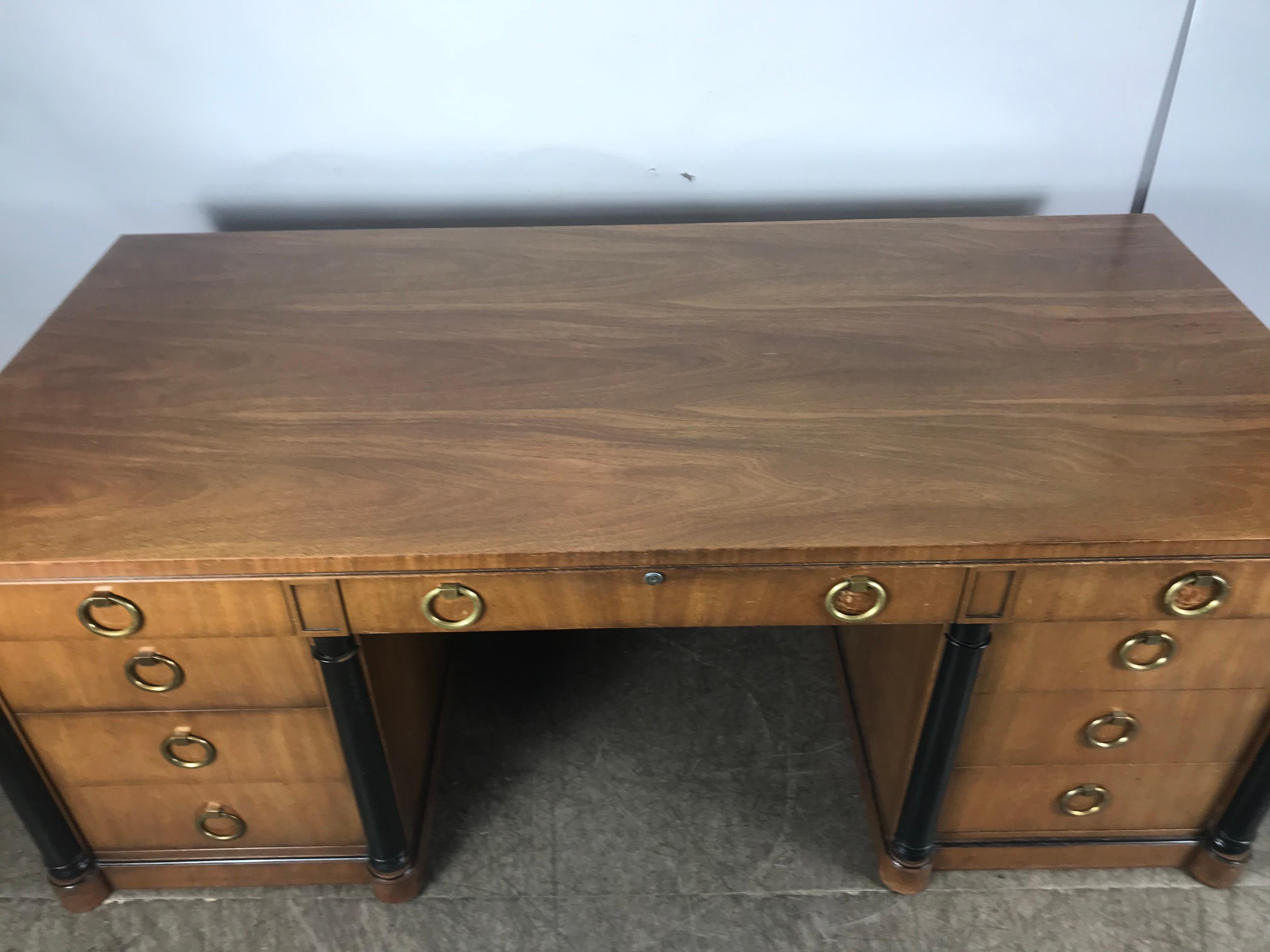 Monumental Regency Modernist Executive Desk Manufactured by Kittinger ...