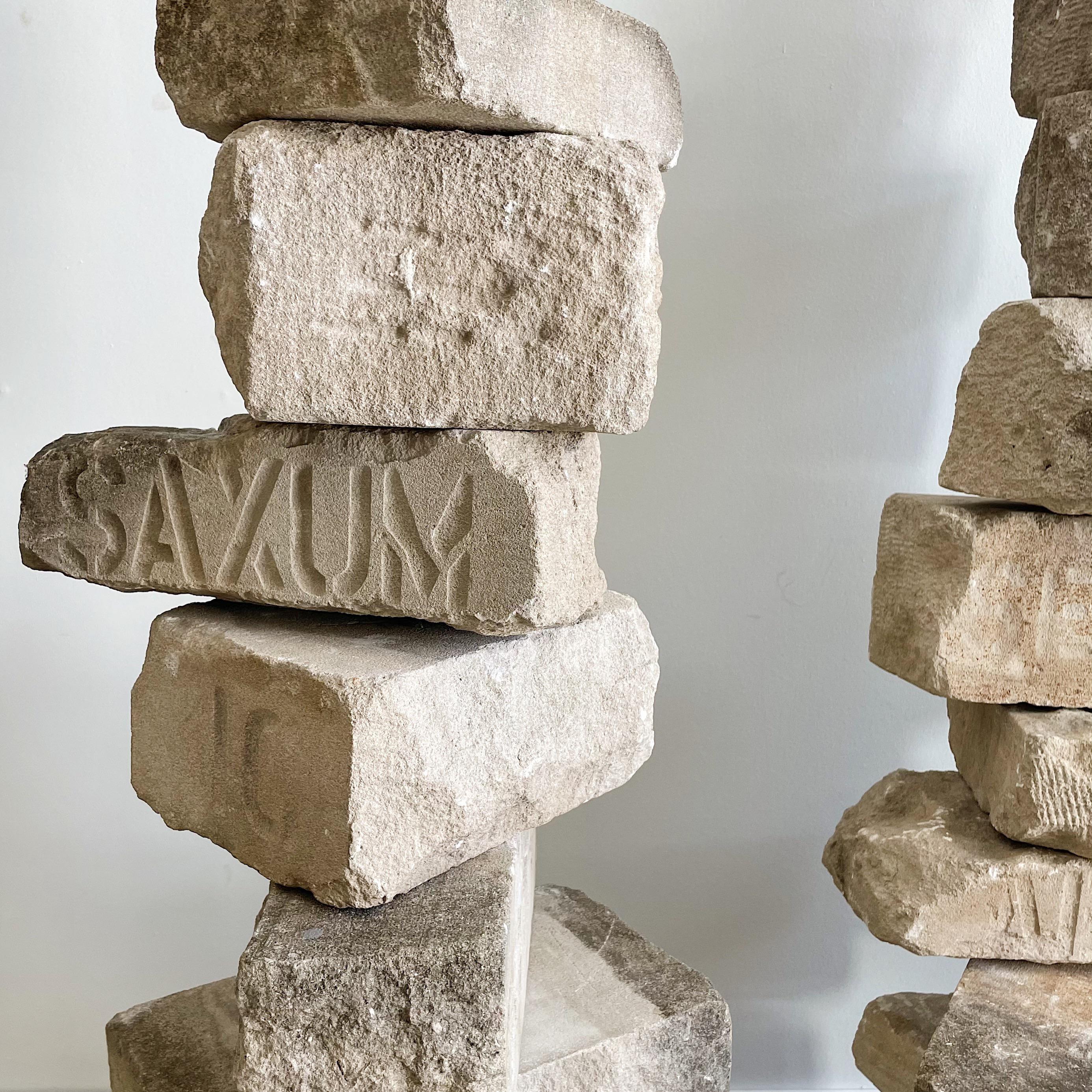 Monumental Rob Neilson Vintage Stacked Stone Indoor Outdoor Sculpture ...