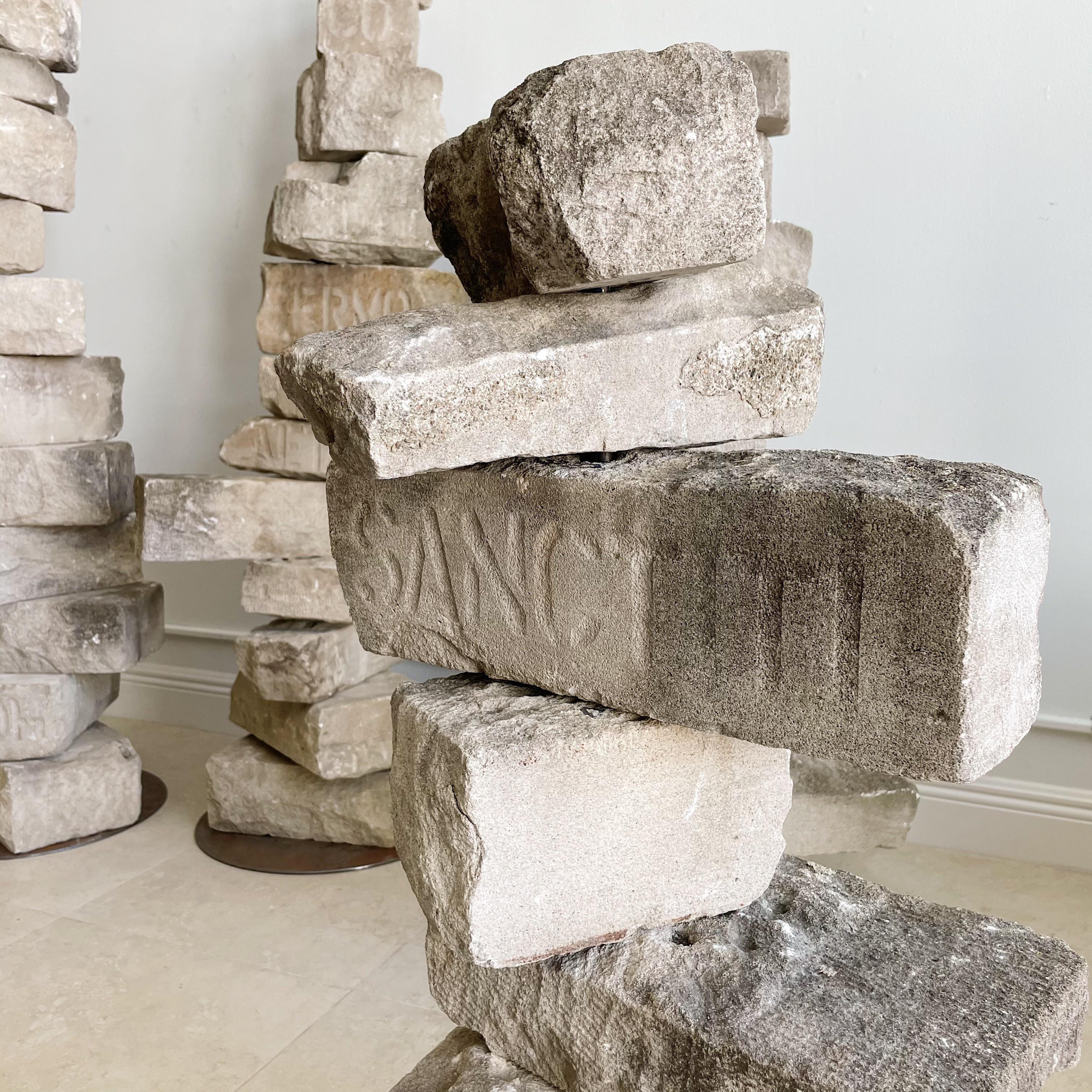 Monumental Rob Neilson Vintage Stacked Stone Indoor Outdoor Sculpture ...