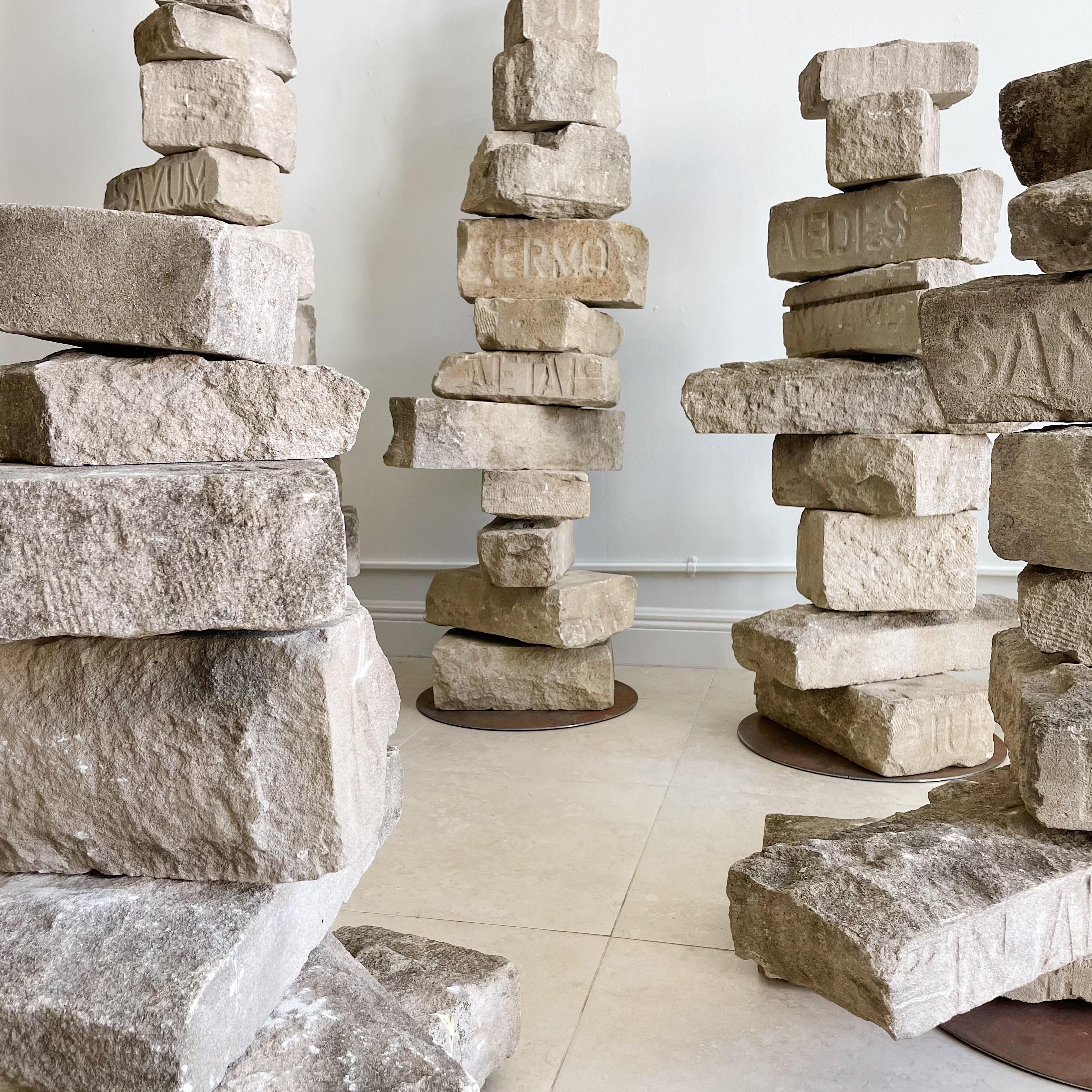 Monumental Rob Neilson Vintage Stacked Stone Indoor Outdoor Sculpture ...