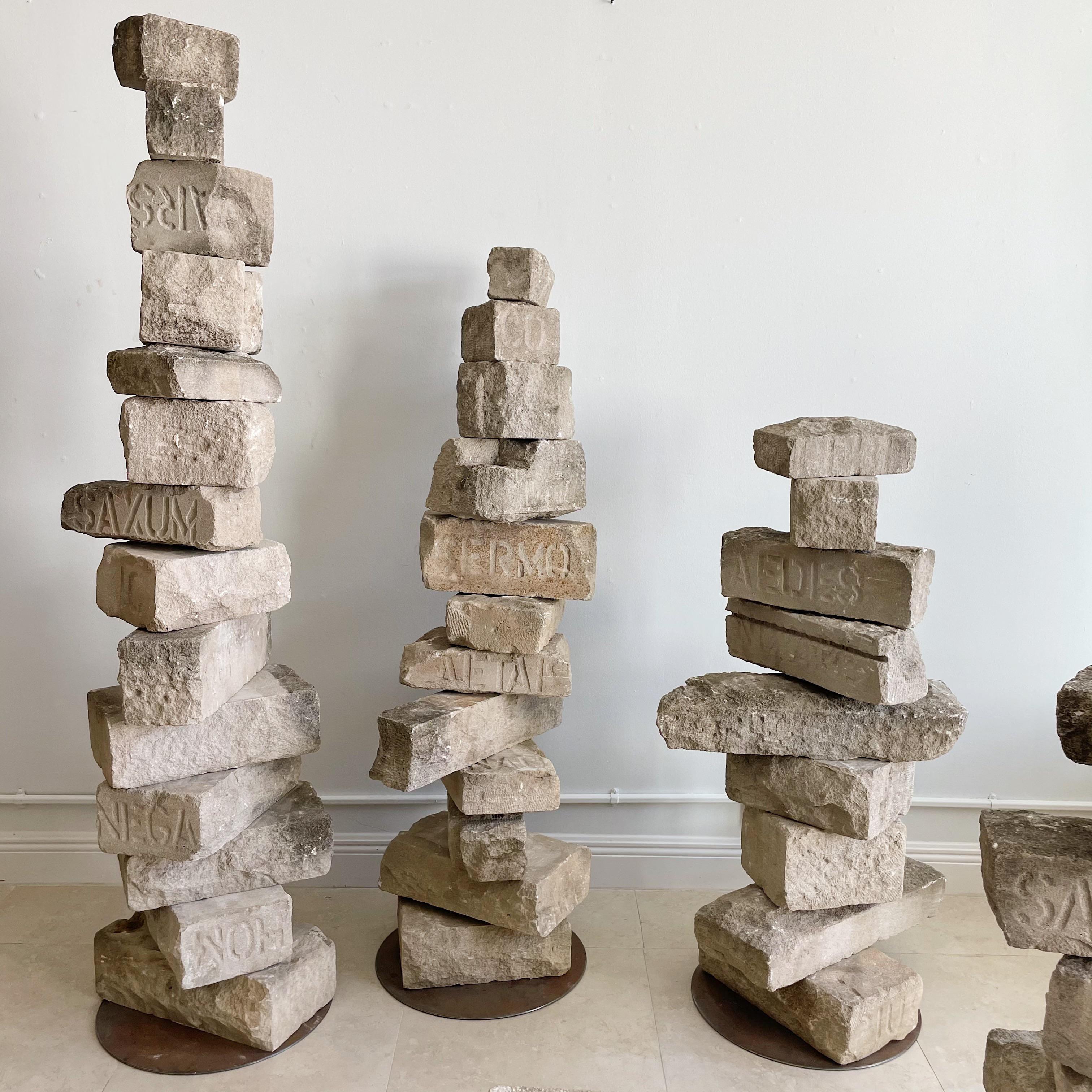 Monumental Rob Neilson Vintage Stacked Stone Indoor Outdoor Sculpture ...