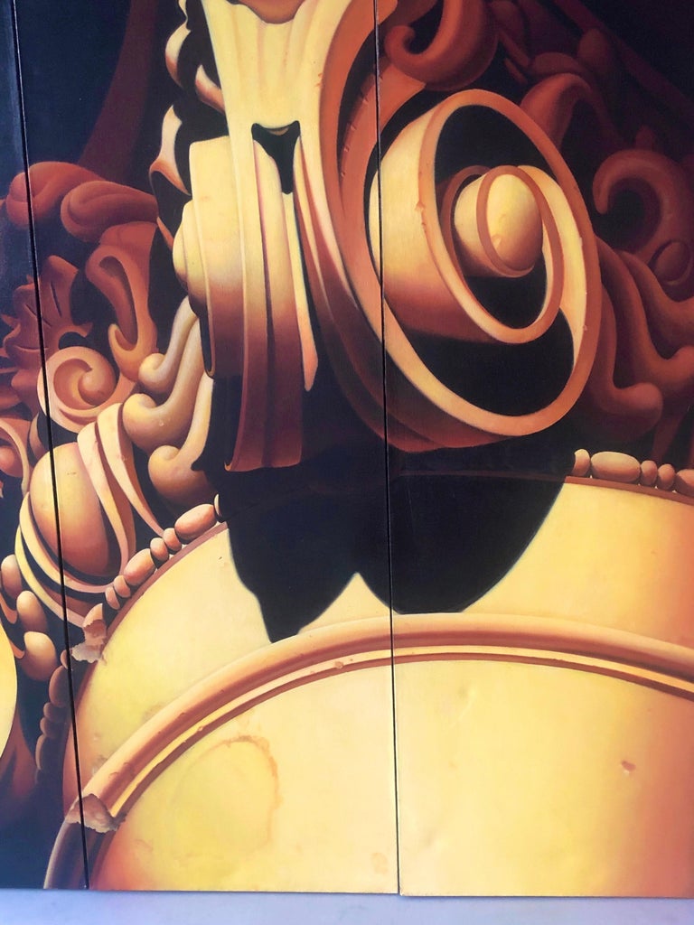 MonumentaL Robert Contois Quadriptych Oil Painting Architectural Column ...