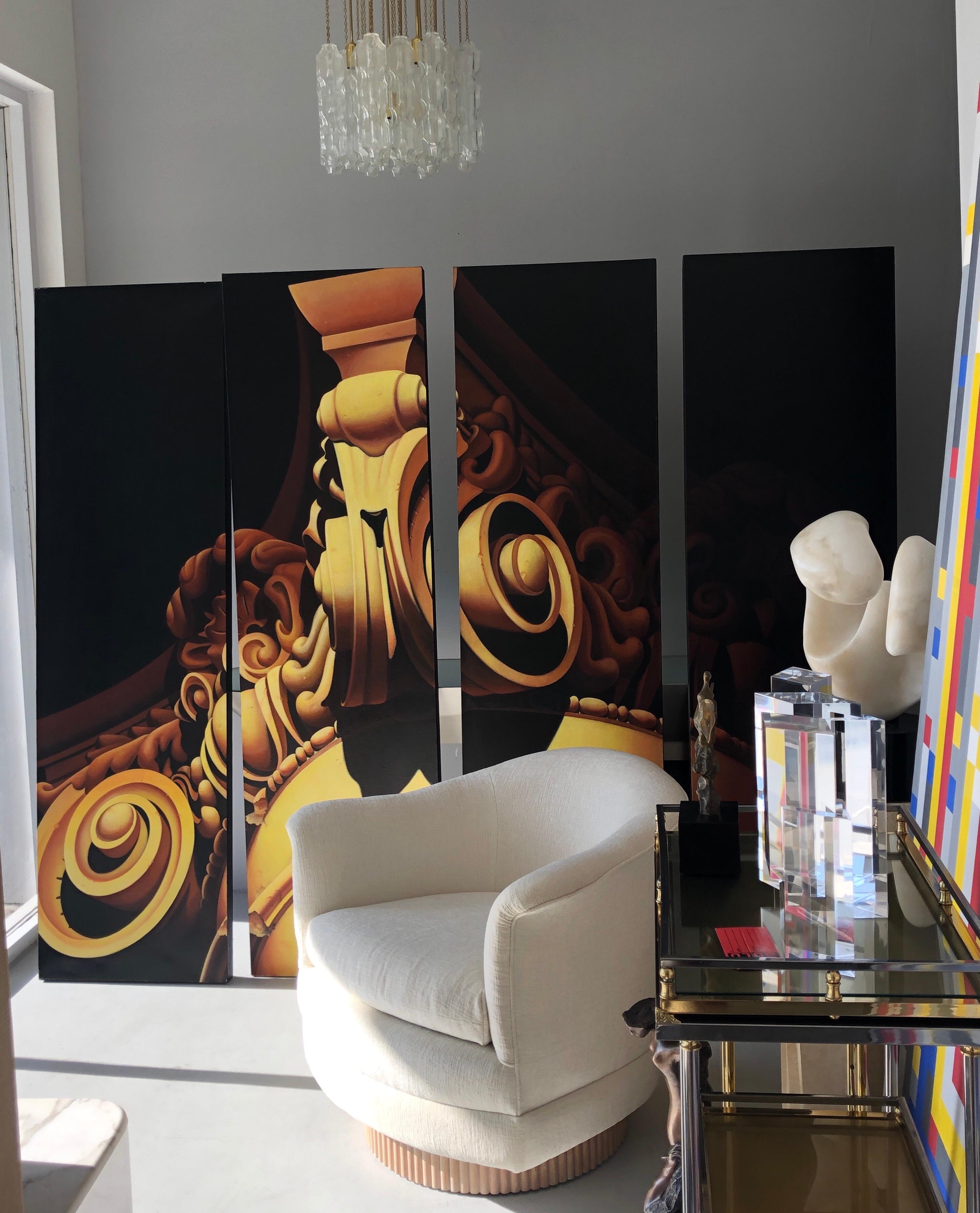 MonumentaL Robert Contois Quadriptych Oil Painting Architectural Column ...