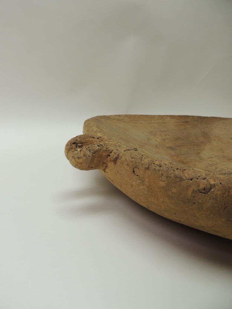 Rustic Large Scale Rustic Hand-Carved Solid Maple Wood Serving Bowl at ...