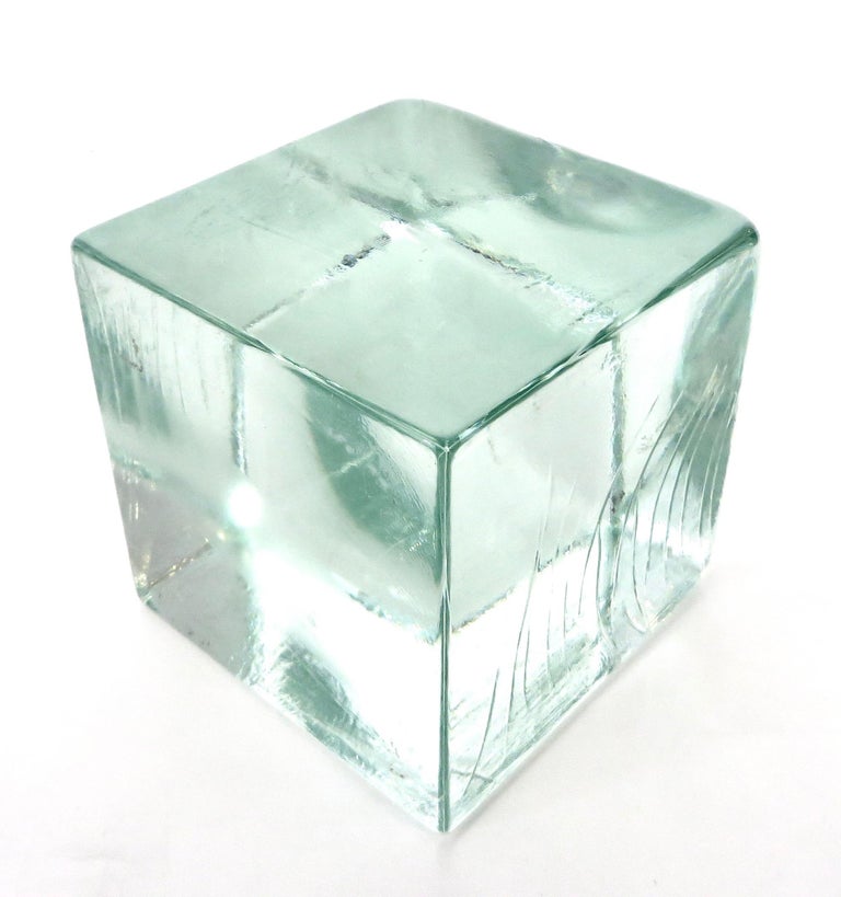 Monumental Sculptural Cast Glass Cube at 1stDibs | cast of cube
