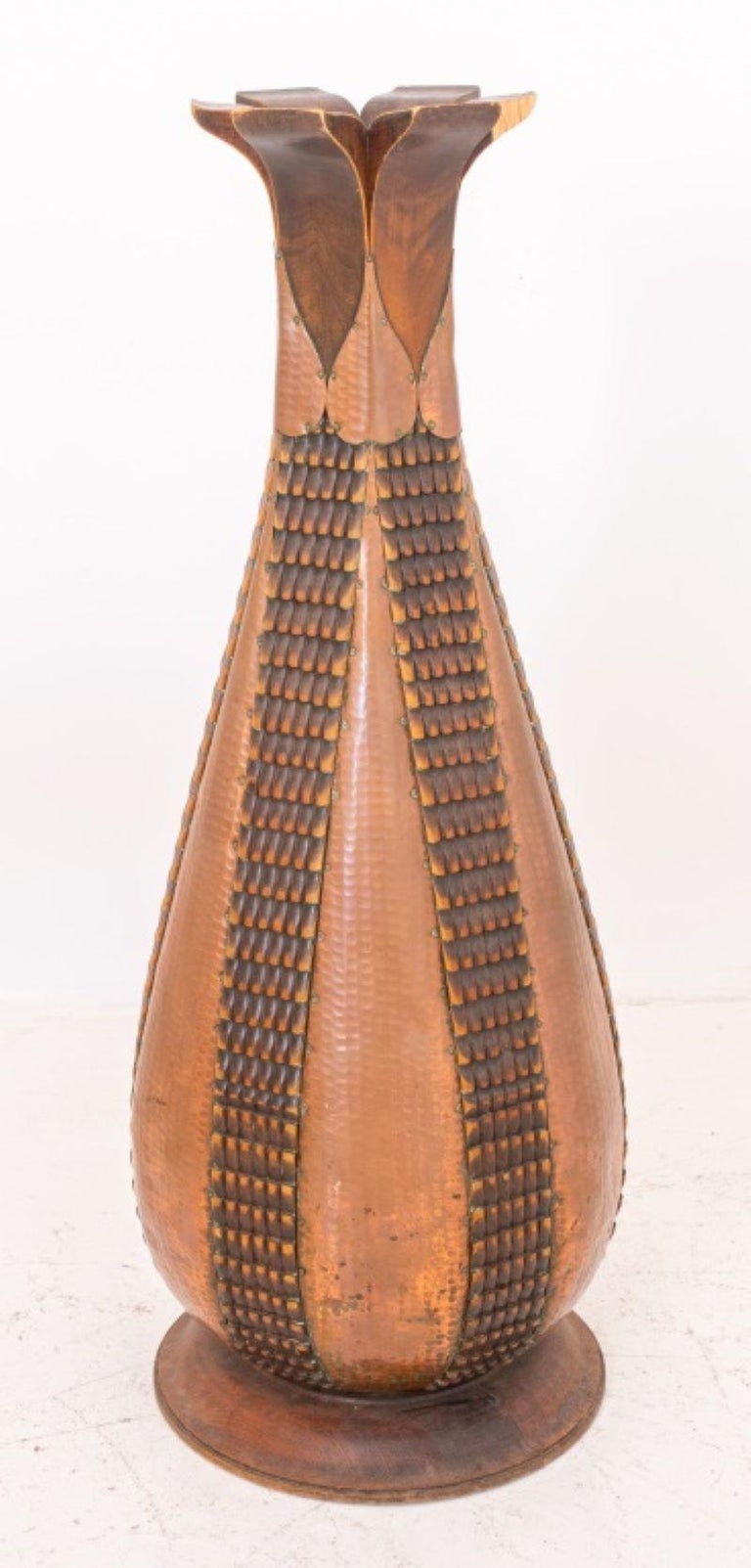 Monumental Secessionist Carved Wood Vase For Sale at 1stDibs