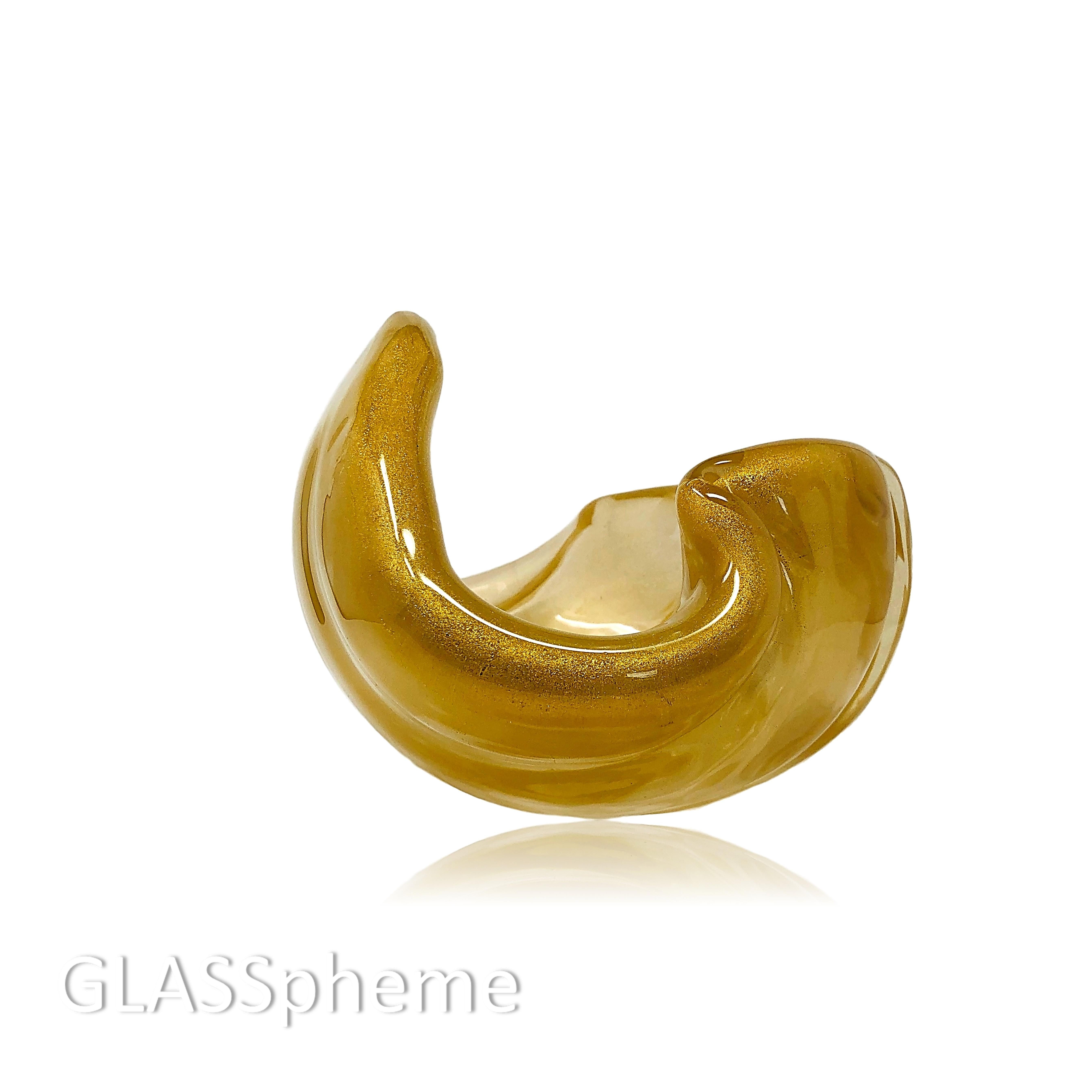 Monumental Seguso Viro Murano Gold Shell Sculpture Centerpiece, Signed ...