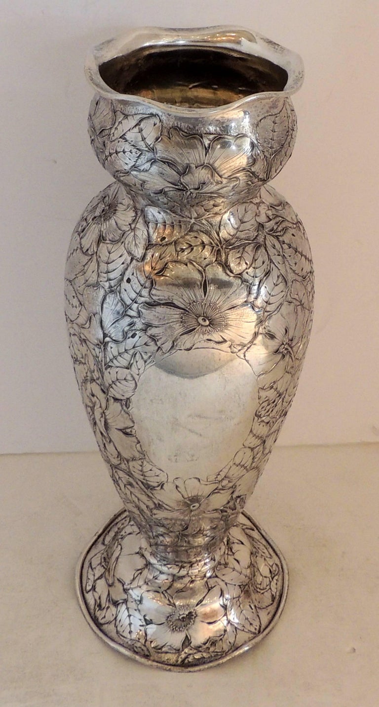 Monumental Shreve Crump and Low Co. Sterling Silver Etched Blown Out ...