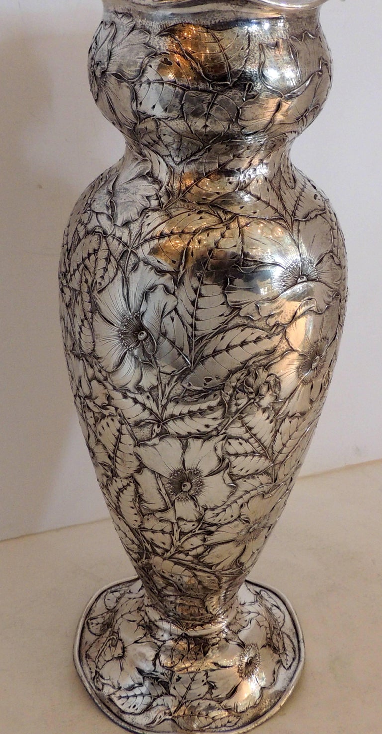 Monumental Shreve Crump and Low Co. Sterling Silver Etched Blown Out ...