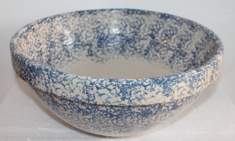 Monumental Sponge Ware Pottery Bowl For Sale at 1stDibs | roseville ...