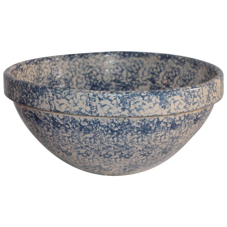 Monumental Sponge Ware Pottery Bowl For Sale at 1stDibs | roseville ...