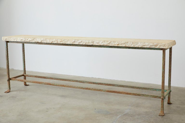 Monumental Stone and Iron Garden Console Table at 1stDibs