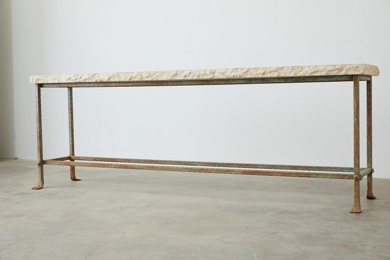 Monumental Stone and Iron Garden Console Table at 1stDibs