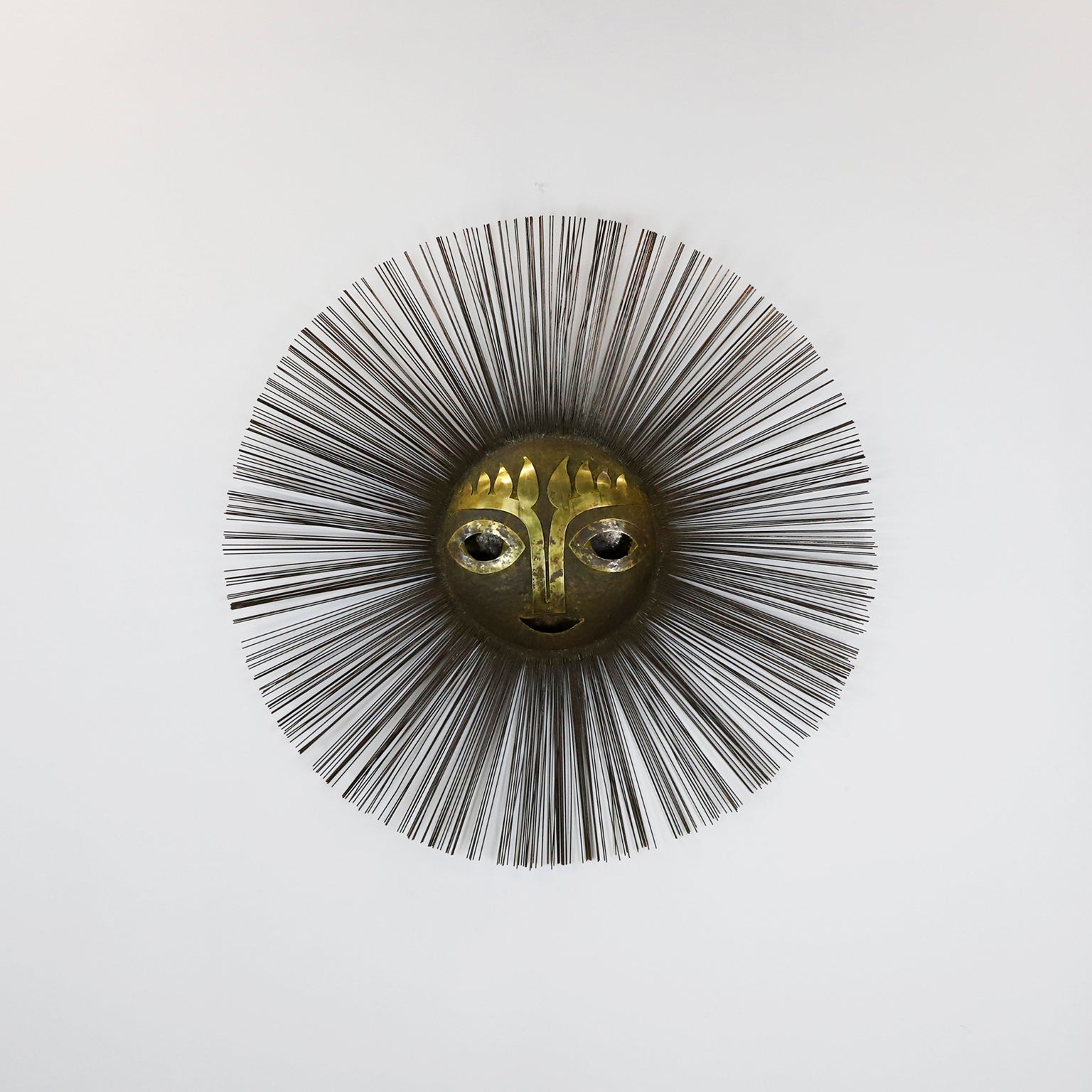 Monumental Surreal Brutalist Sun Sculpture in Brass and Bronze by Emaus ...