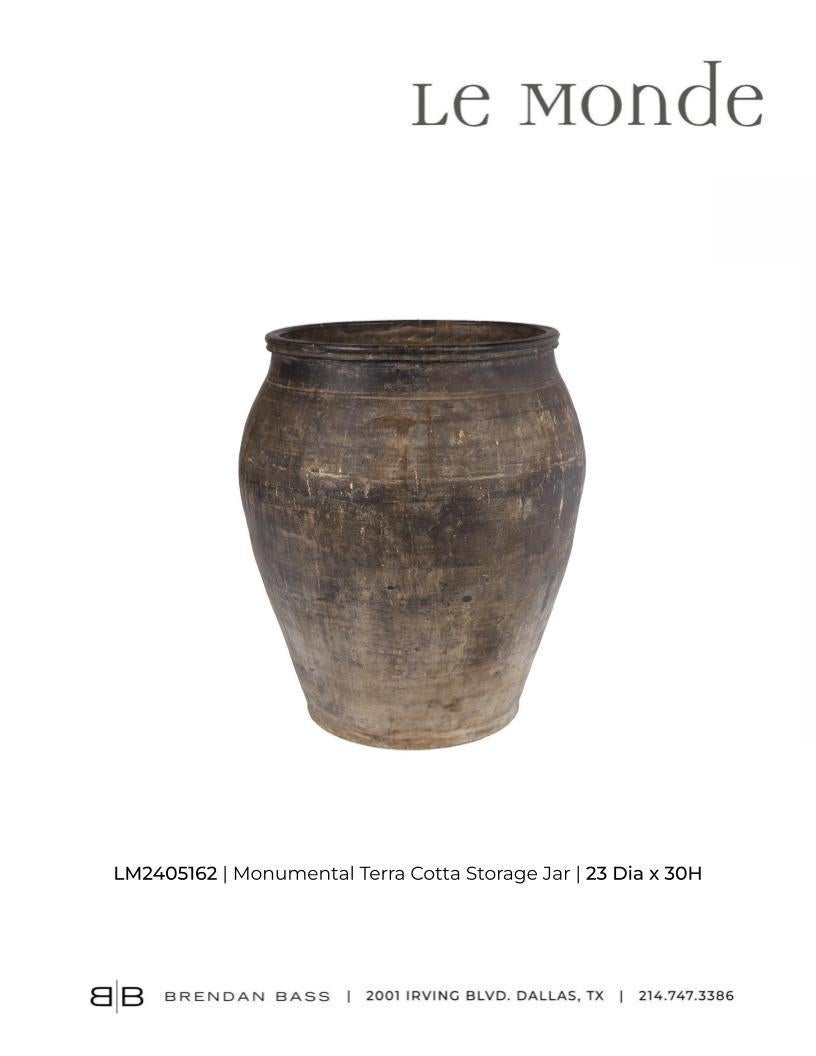 Monumental Terra Cotta Storage Jar For Sale at 1stDibs