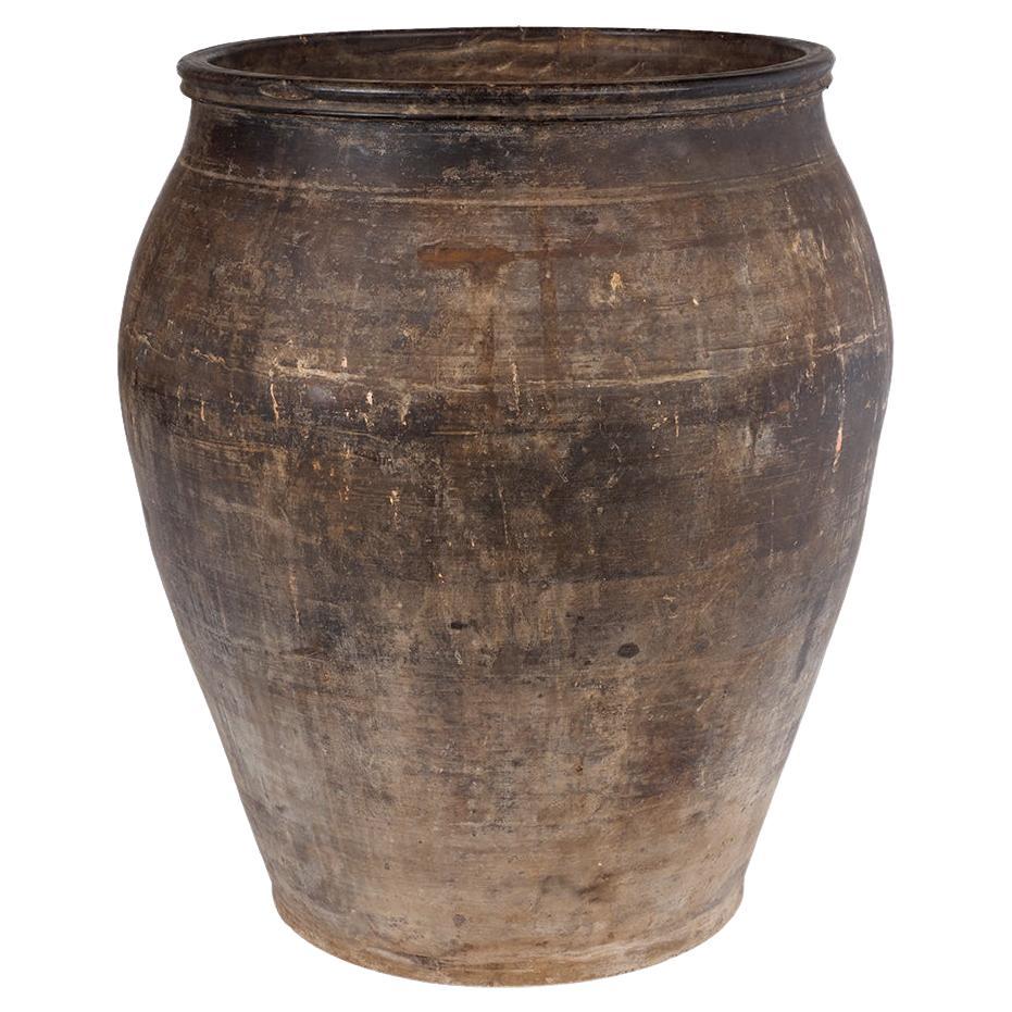 Monumental Terracotta Grey Storage Jar For Sale at 1stDibs