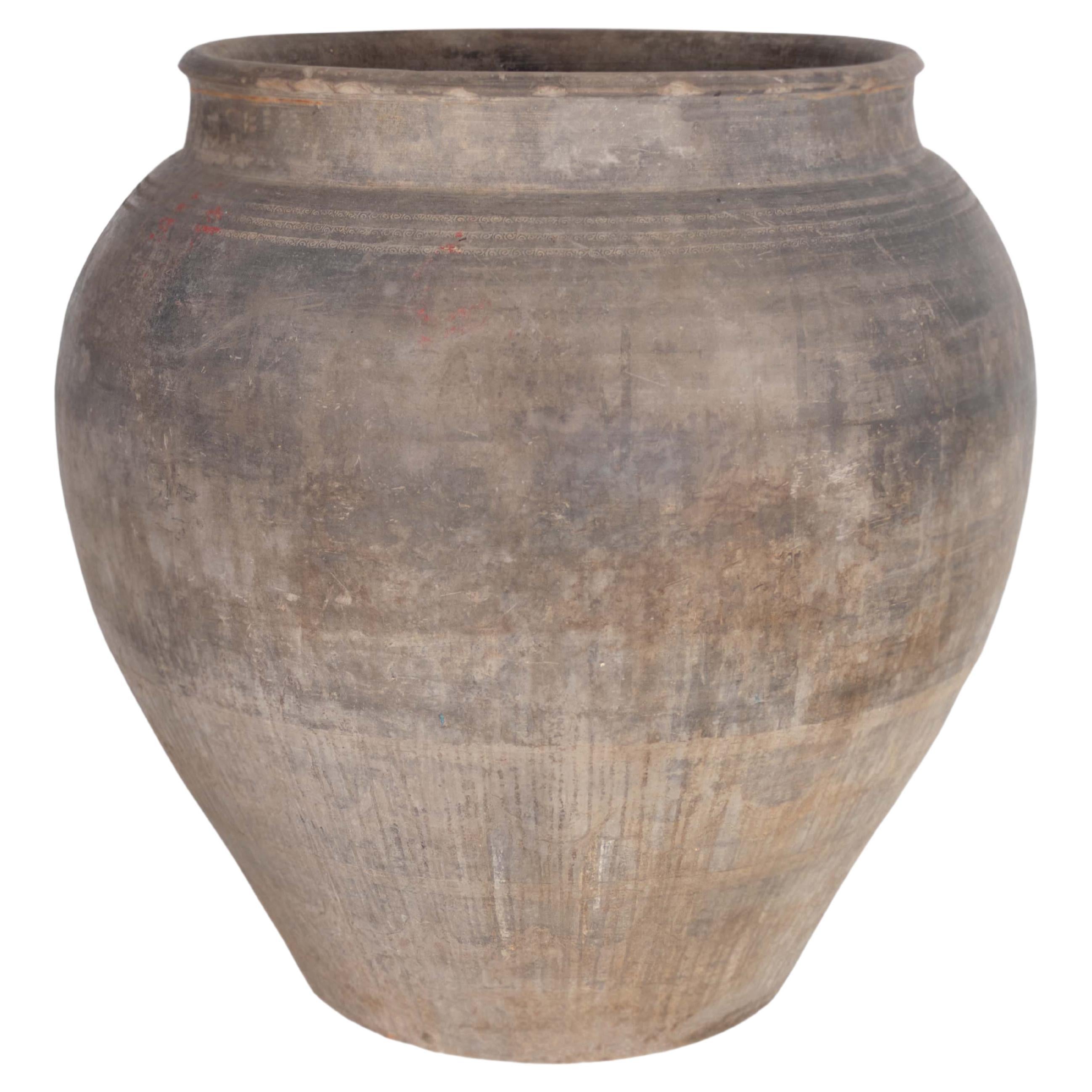 Monumental Terracotta Grey Storage Jar at 1stDibs
