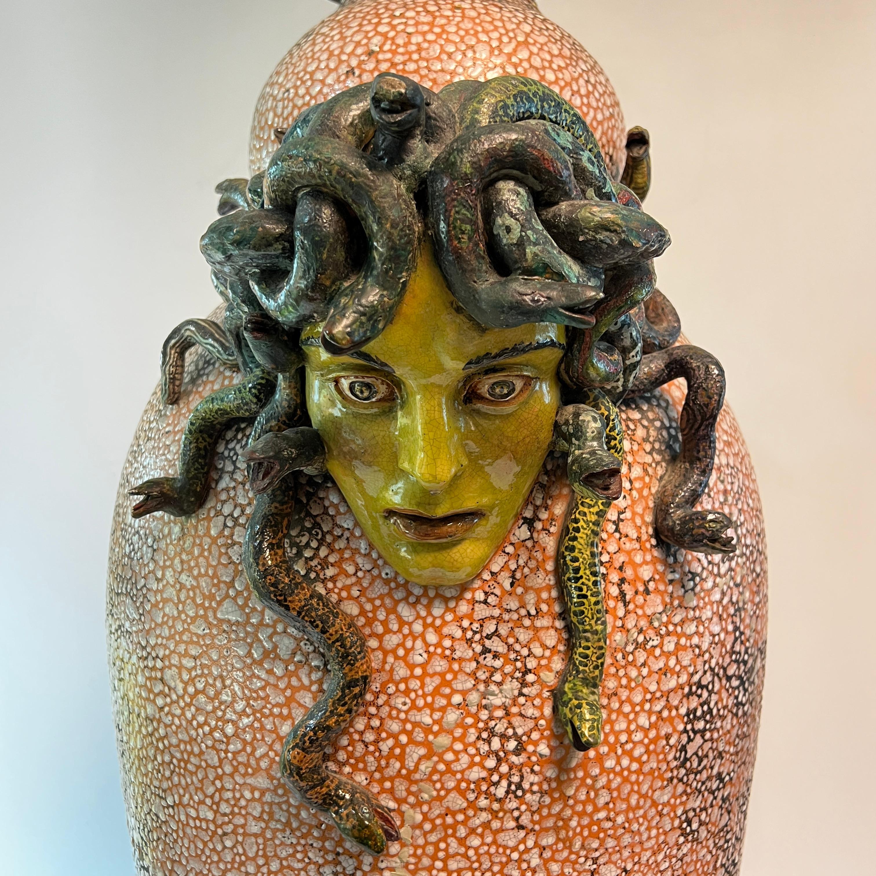 Monumental Terracotta Vase Depicting Medusa For Sale at 1stDibs ...