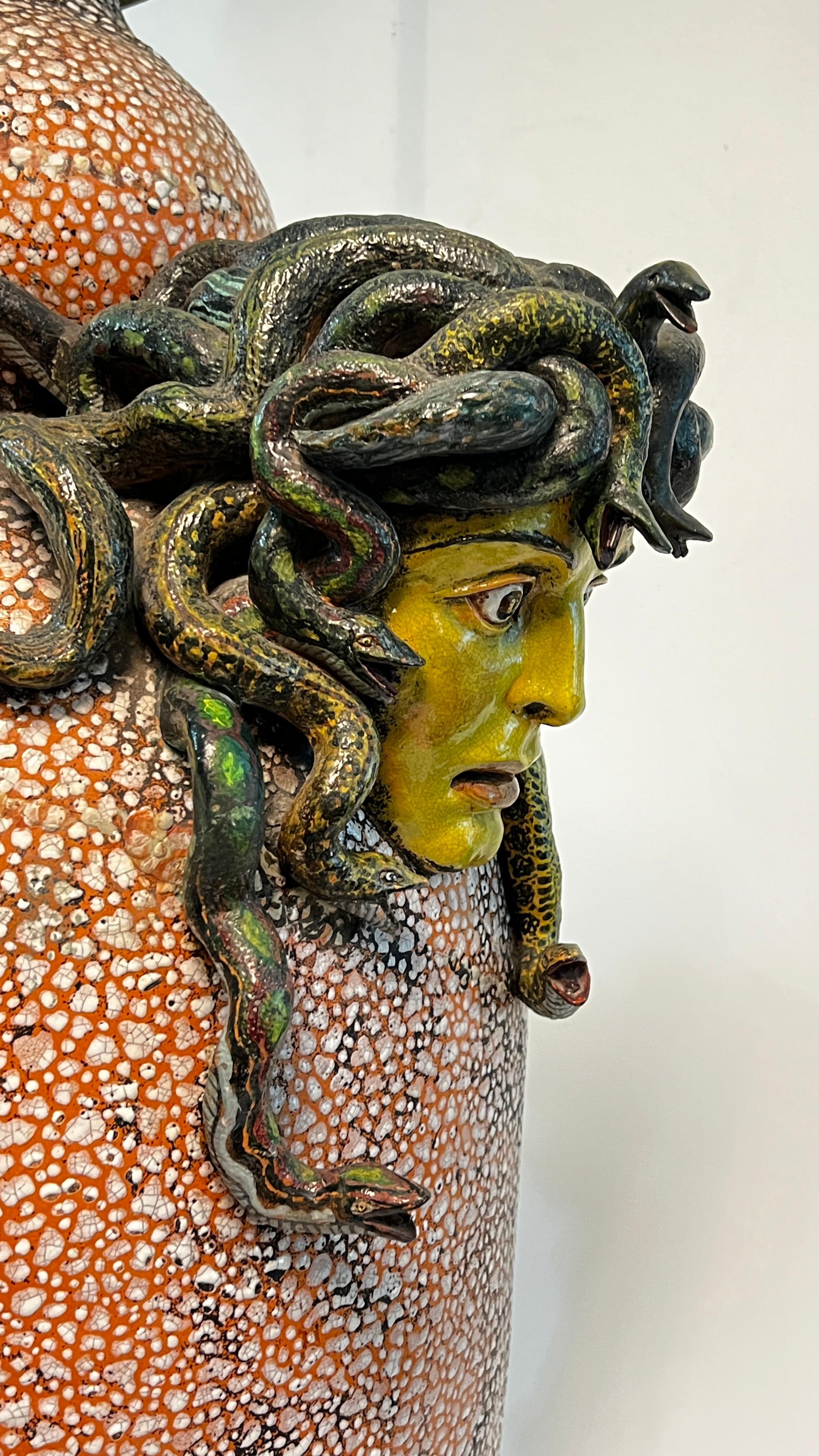 Monumental Terracotta Vase Depicting Medusa For Sale at 1stDibs ...