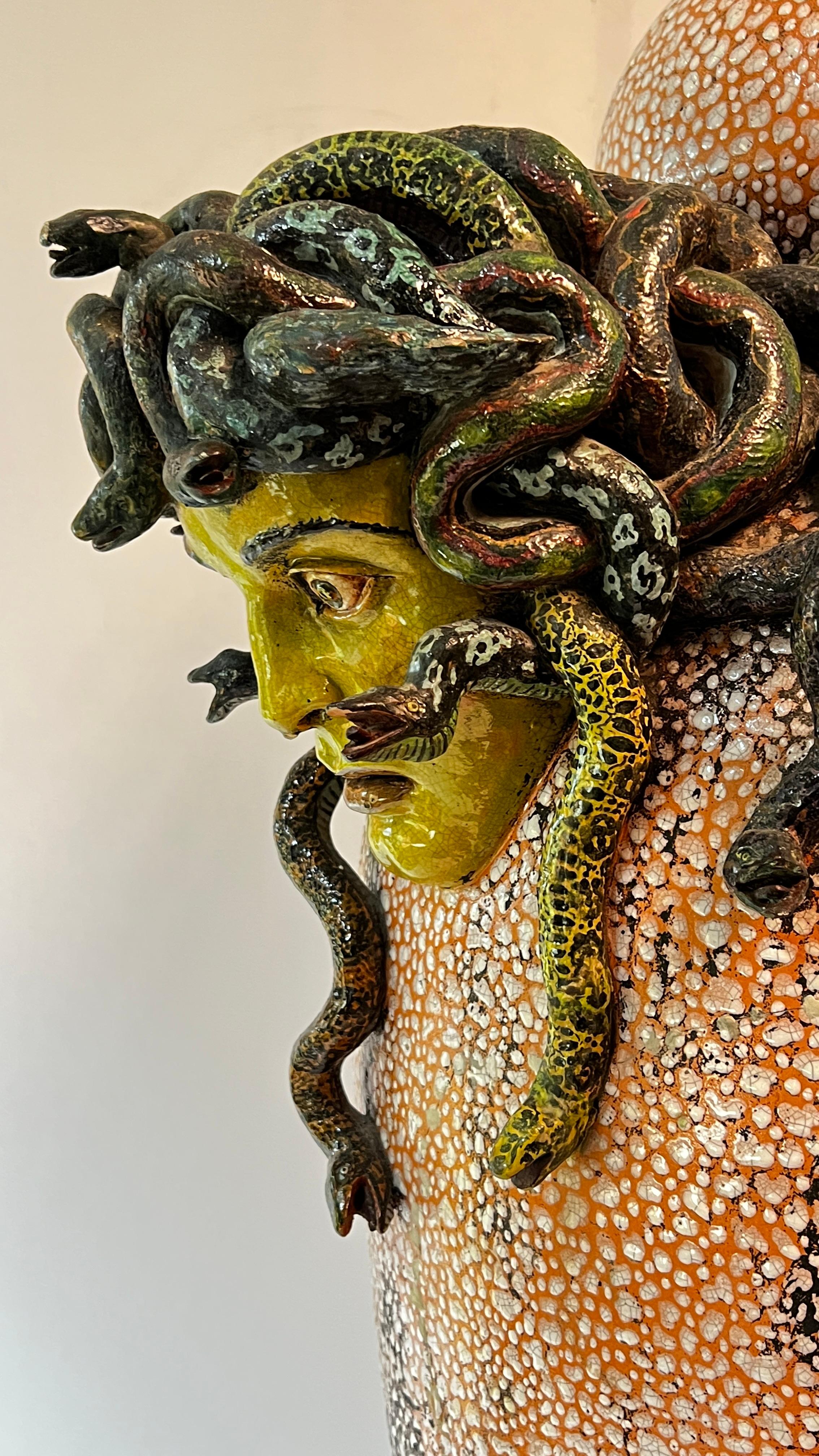 Monumental Terracotta Vase Depicting Medusa For Sale at 1stDibs ...