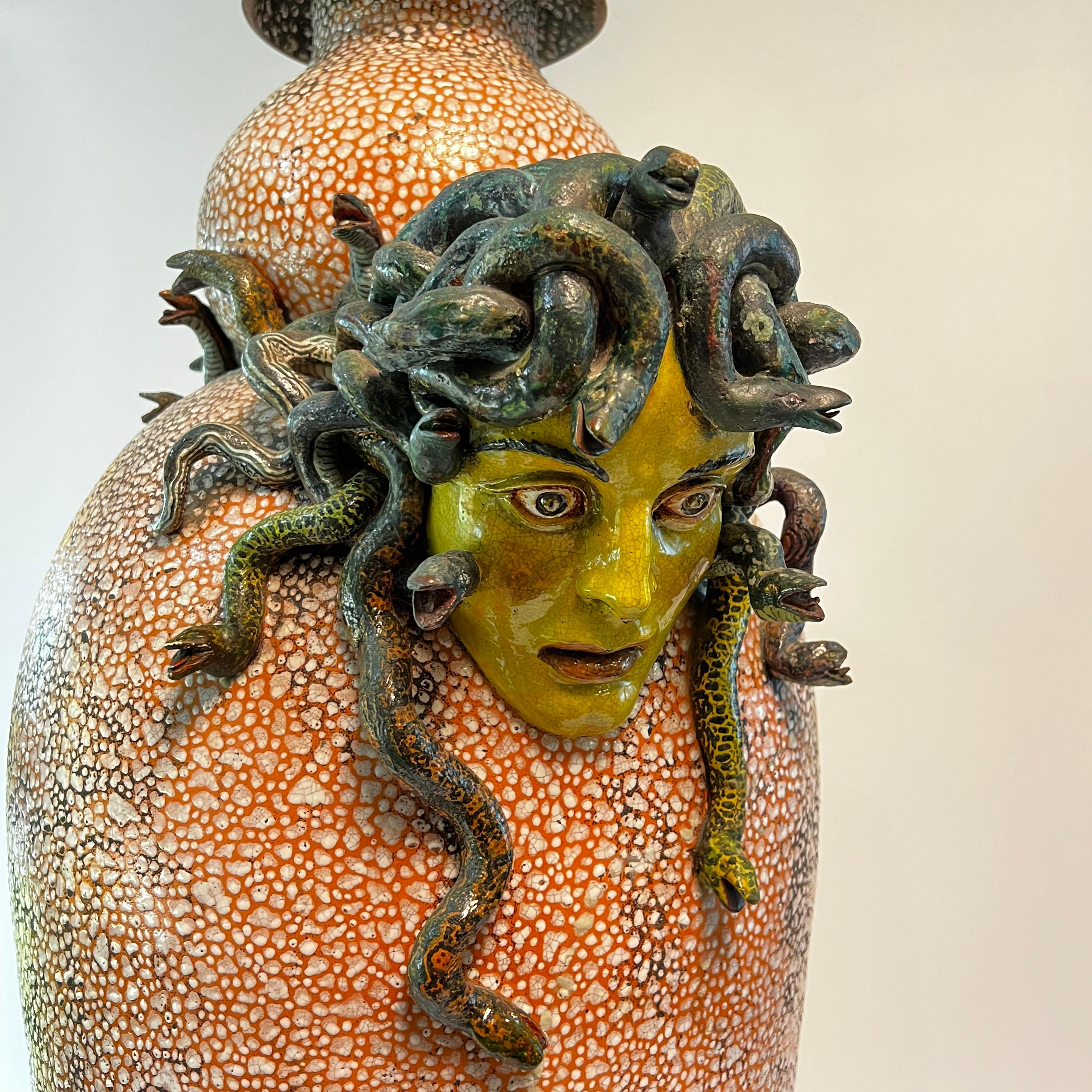 Monumental Terracotta Vase Depicting Medusa For Sale at 1stDibs ...