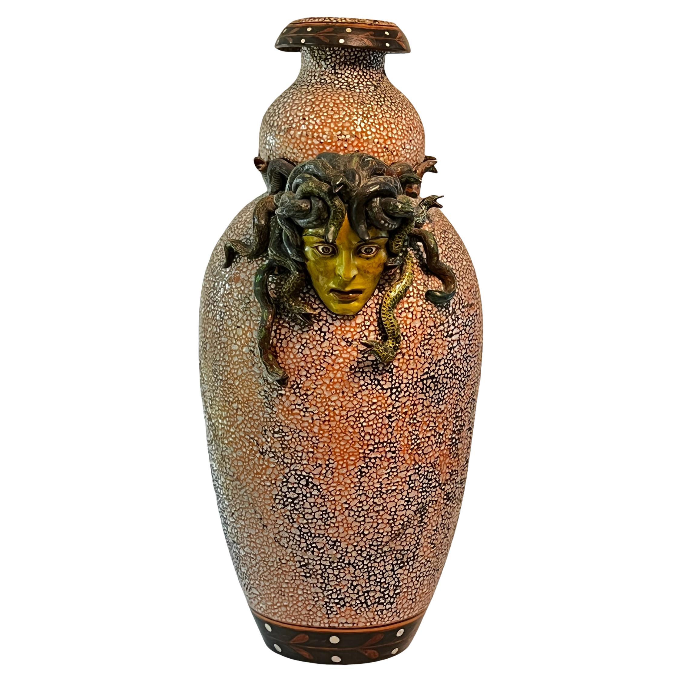 Monumental Terracotta Vase Depicting Medusa For Sale at 1stDibs ...