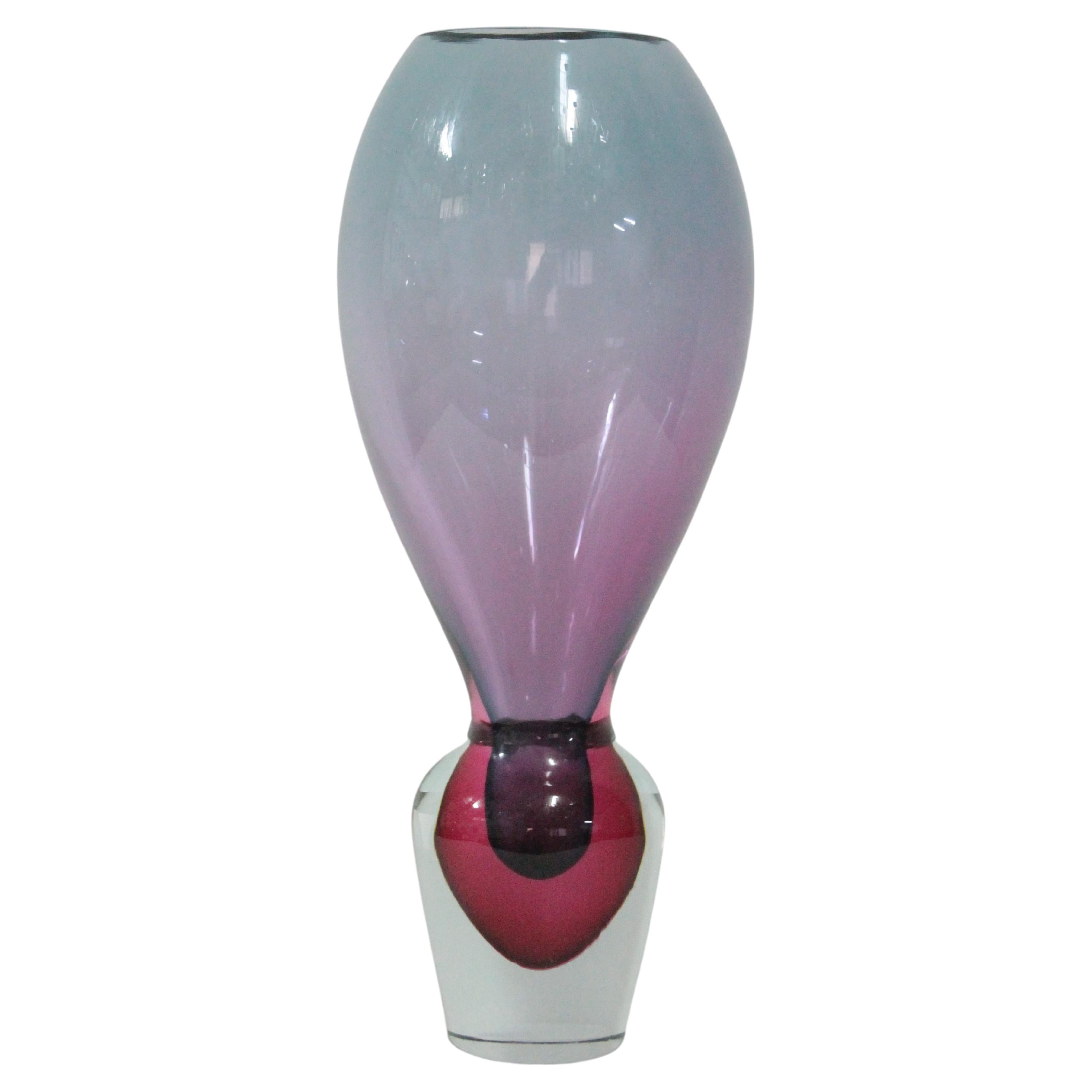 Murano Flavio Poli Seguso Blue Sommerso Glass Vetri d’Arte Teardrop ...
