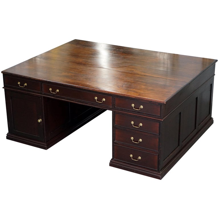 Monumental Victorian 9 Drawer 2 Cupboard Double Sided Twin Pedestal ...