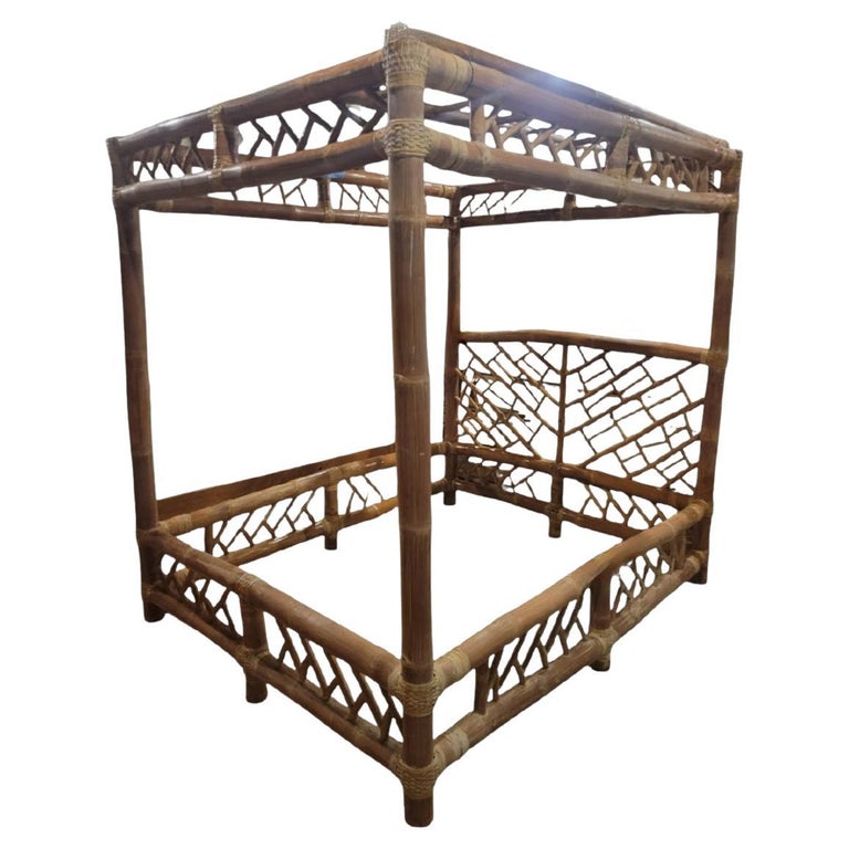 bamboo canopy bed frame