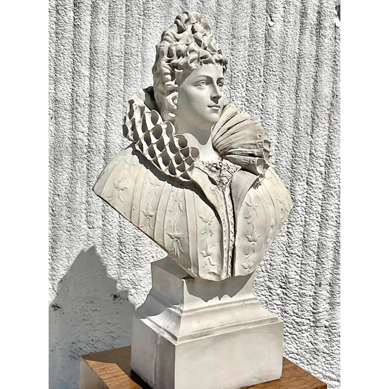 Monumental Vintage Regency Plaster Bust of Marie Antoinette For Sale at ...