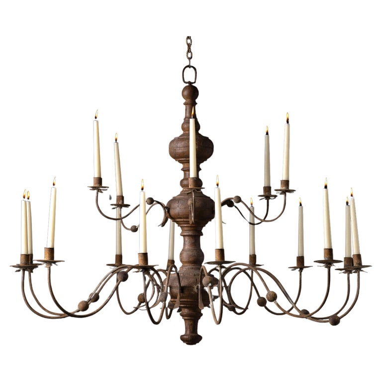 Monumental Wooden Candelabra, Italy, circa 1840 For Sale at 1stDibs