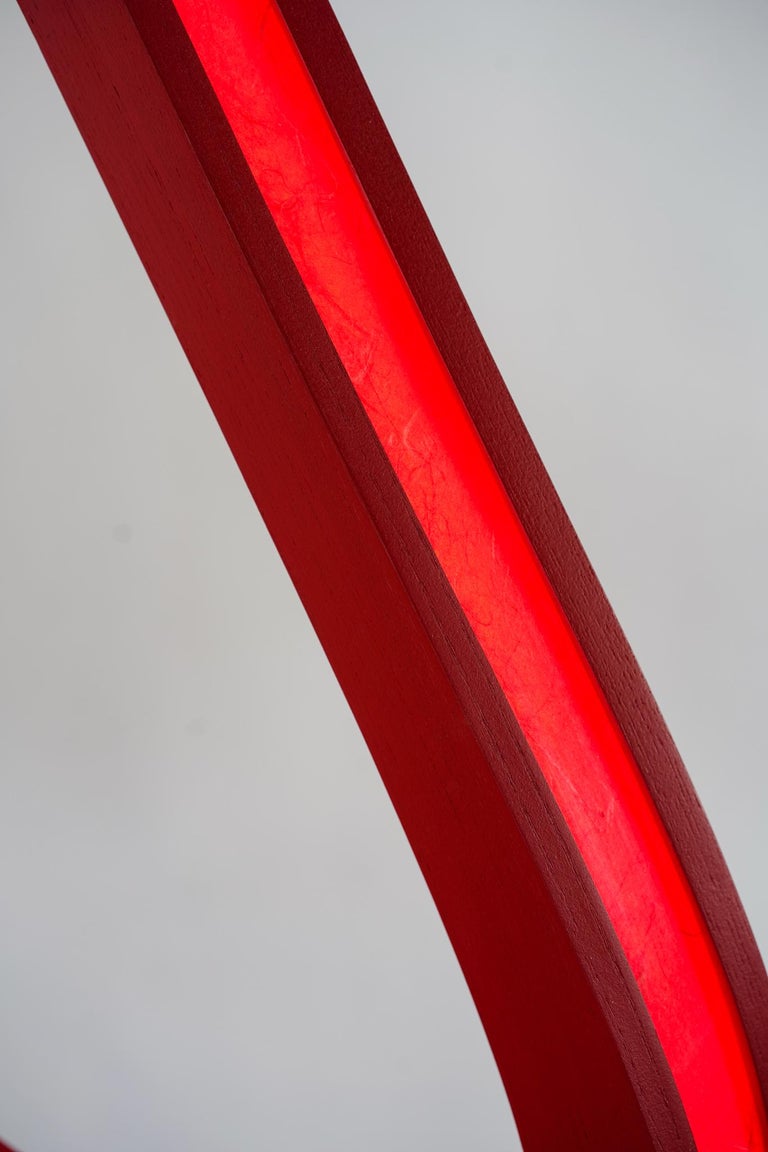 Mood, Wooden Freeform Led-Based Color Pendant 'Red' For Sale at 1stDibs