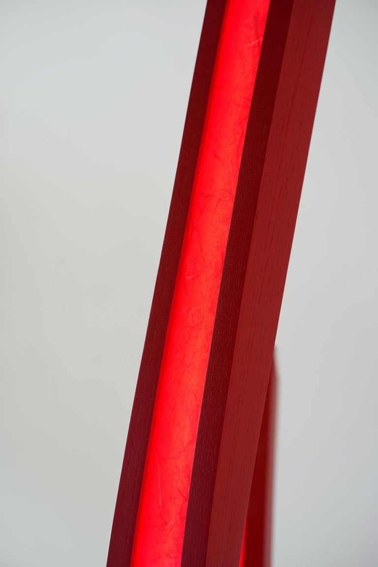 Mood, Wooden Freeform Led-Based Color Pendant 'Red' For Sale at 1stDibs