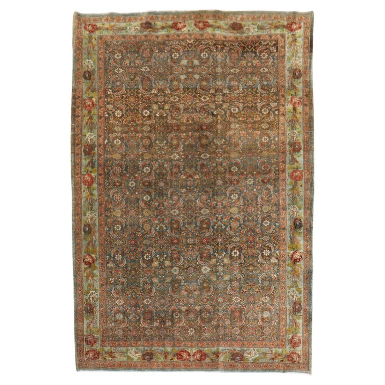 Moody Antique Persian Bidjar Accent Rug For Sale at 1stDibs