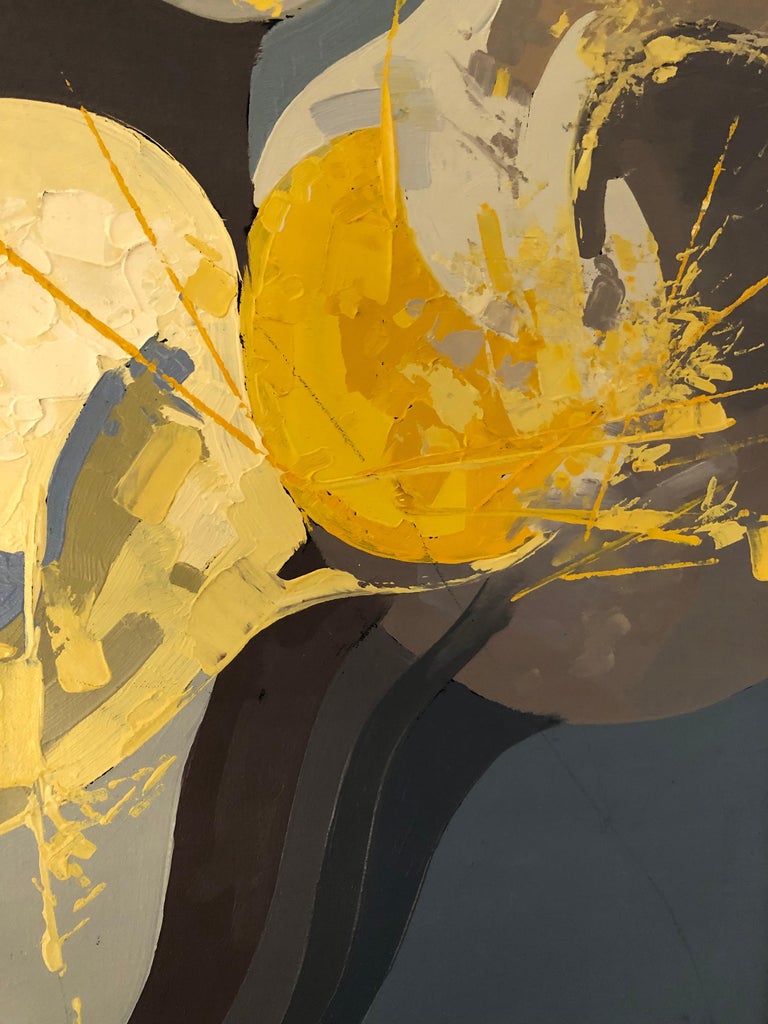 Moody Mid-Century Modern Abstract Painting For Sale at 1stDibs