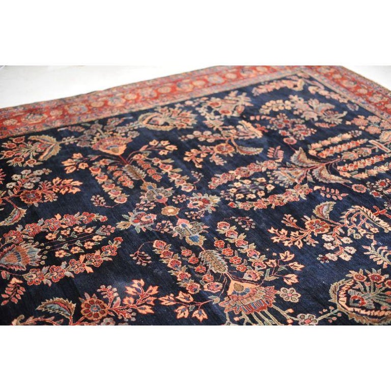 Moody Ralph Lauren Vibe Antique Sarouk Rug, circa 1930's For Sale at ...