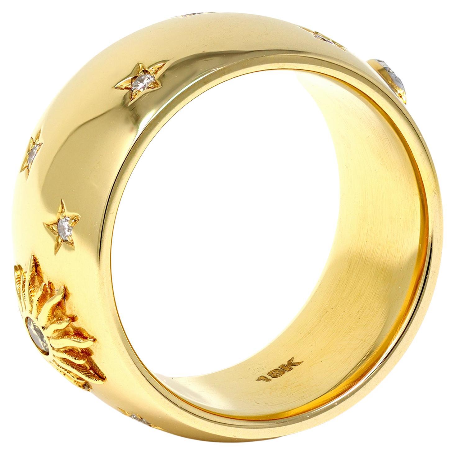 Gold Two Man-in-the-Moon Ring at 1stDibs | man in the moon ring