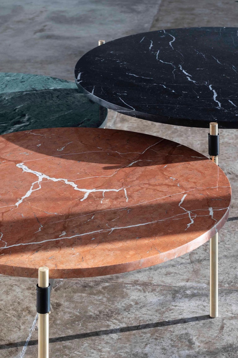 MOON Contemporary Round Coffee Table in Marble and Solid Bronze by Ries ...