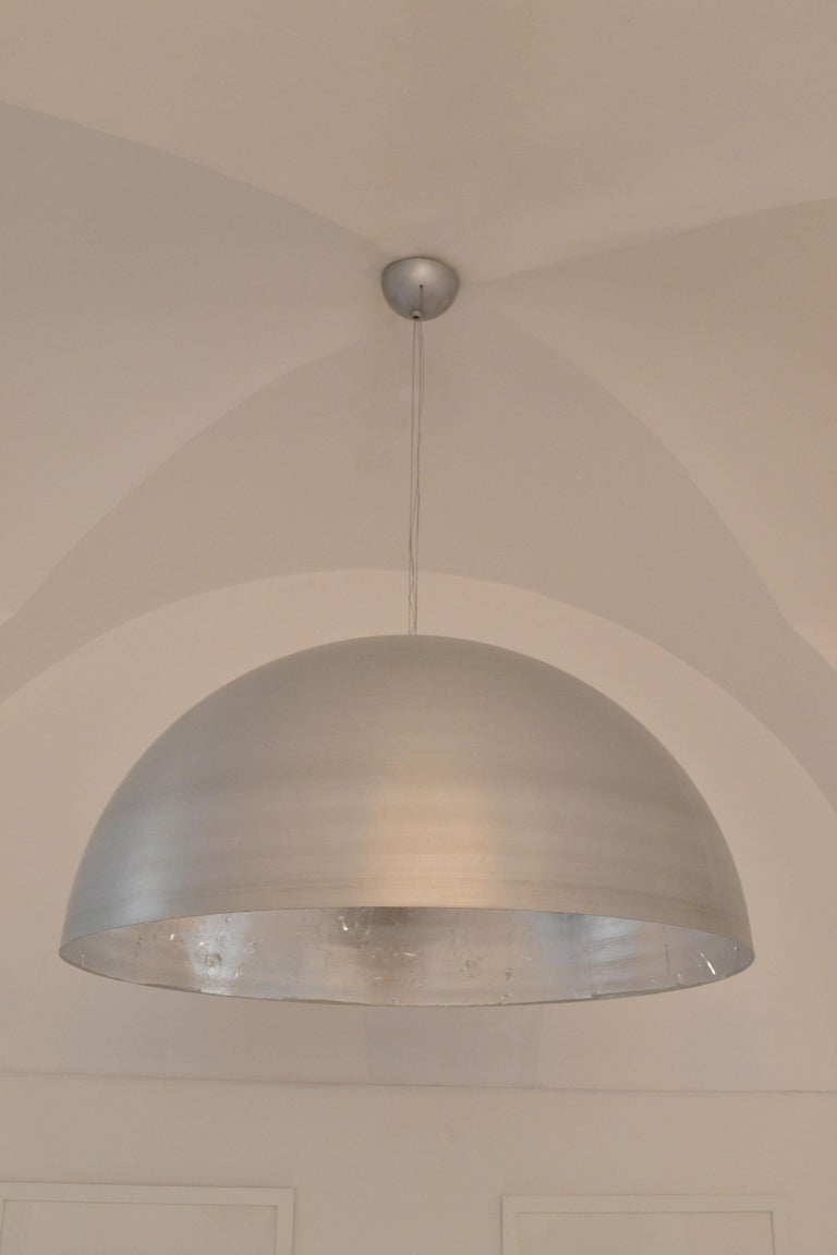 'Moon' Large Round Silver Leaf Ceiling Light or Lantern by Element&Co ...