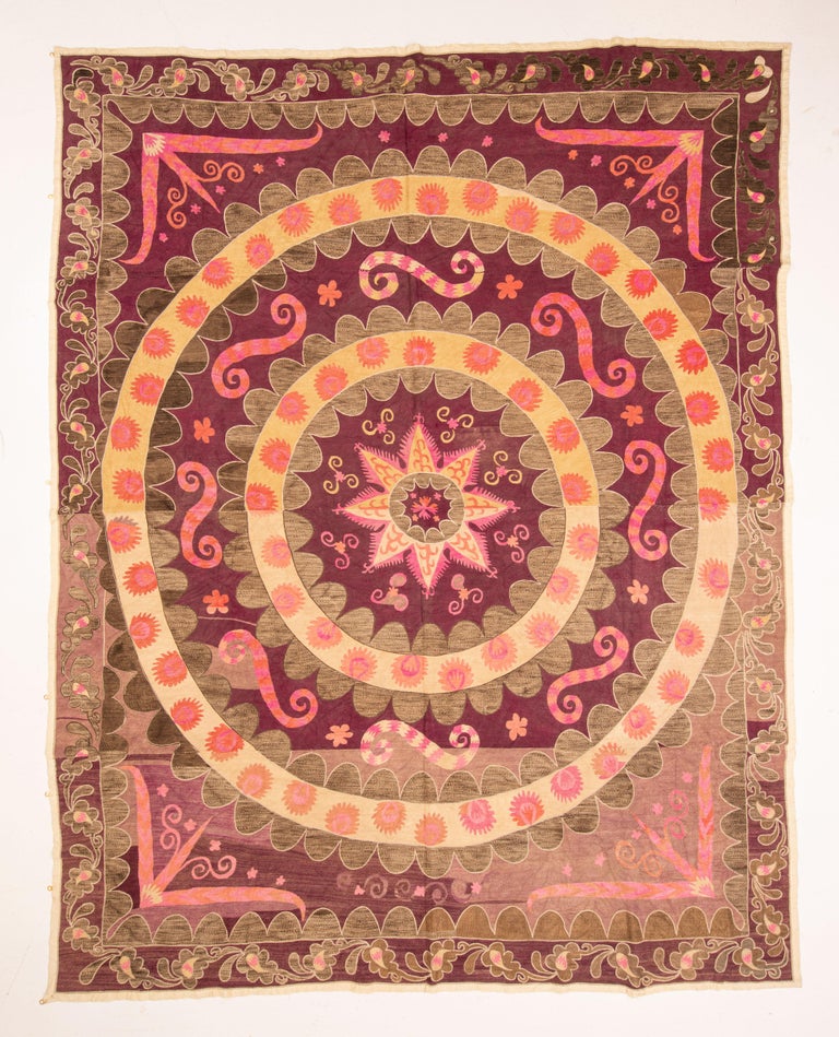 Moon Sky ‘Ai Palak ‘ Suzani from Tashkent Uzbekistan, Early 20th C For ...