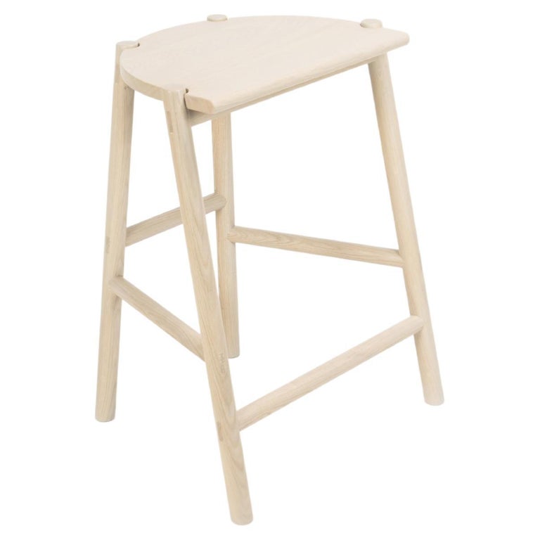 Moon Stool by Sun at Six, Nude, Minimalist Bar Stool in Oak Wood For ...