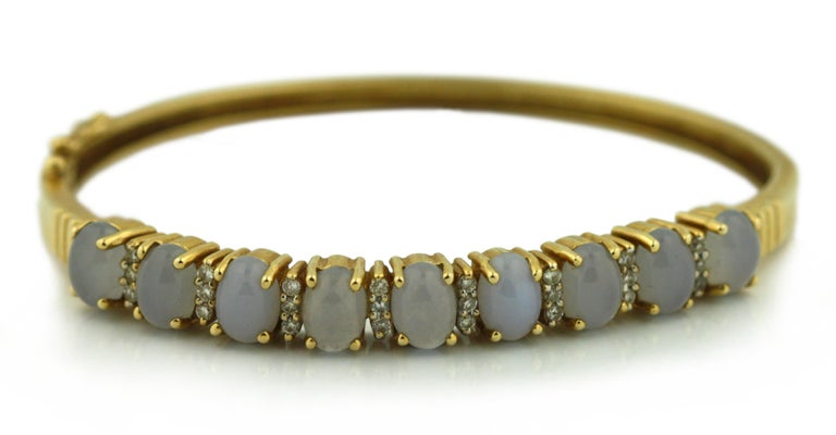 Moonstone Bangle Bracelet For Sale at 1stDibs