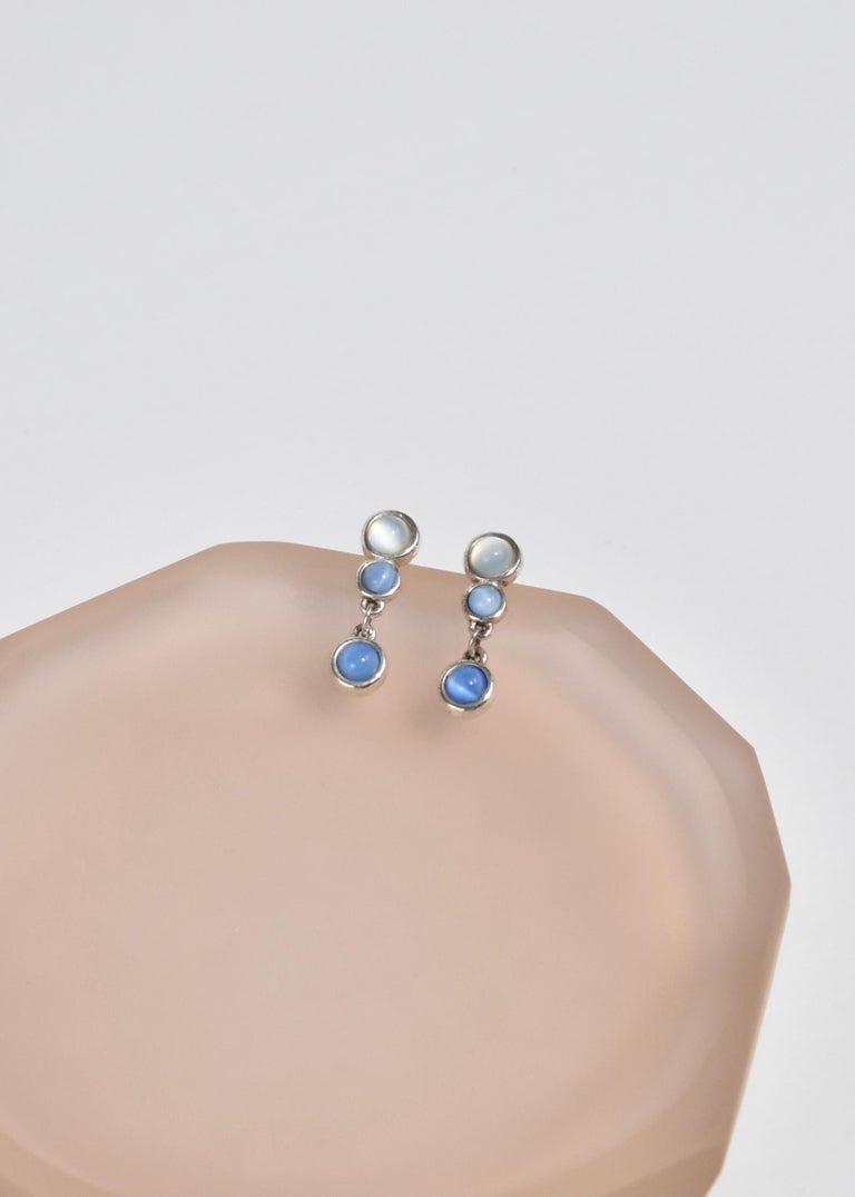 Moonstone Chalcedony Earrings For Sale at 1stDibs
