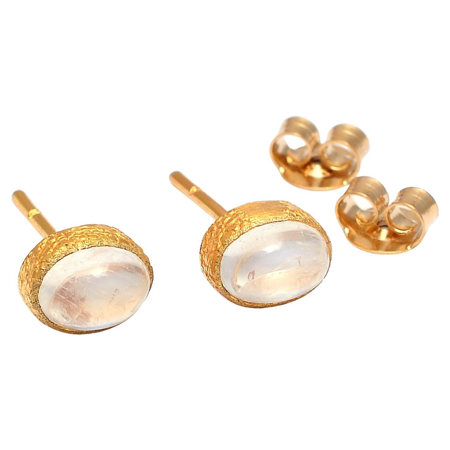 Temple St. Clair Diamond Moonstone Peridot Gold Earrings at 1stDibs